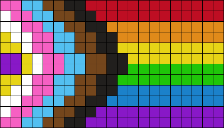 Progress Pride Flag Perler Bead Pattern | Bead Sprites | Misc Fuse Bead ...