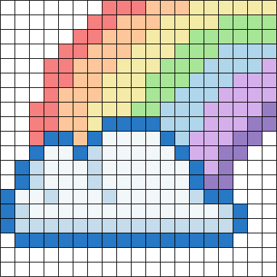 Rainbow Cloud Perler Bead Pattern | Bead Sprites | Misc Fuse Bead Patterns