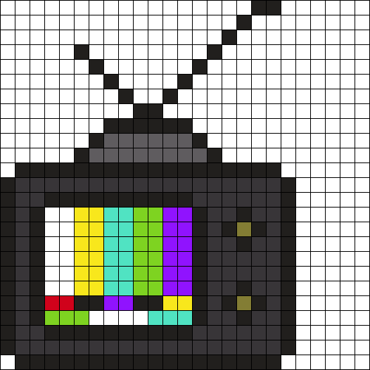Retro TV Glitching Perler Bead Pattern | Bead Sprites | Misc Fuse Bead ...