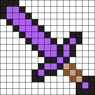 Enchanted Minecraft Sword Perler Bead Pattern | Bead Sprites | Misc ...
