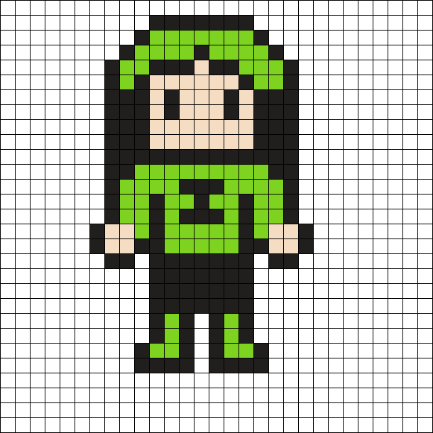 Small Billie Eilish Chibi Perler Bead Pattern | Bead Sprites | Misc ...