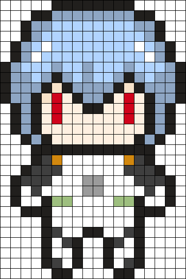 Rei Ayanami Perler Bead Pattern | Bead Sprites | Misc Fuse Bead Patterns