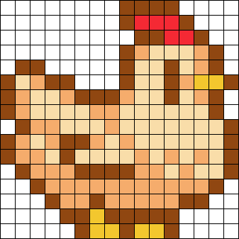 Stardew Valley Chicken Perler Simplified Perler Bead Pattern | Bead ...