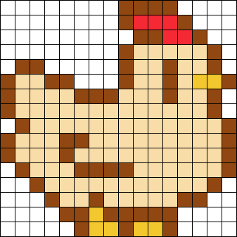 Stardew Valley Chicken Perler No Shading Perler Bead Pattern | Bead ...