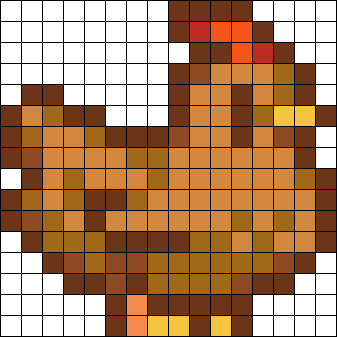 Stardew Valley Brown Chicken Perler Perler Bead Pattern | Bead Sprites ...