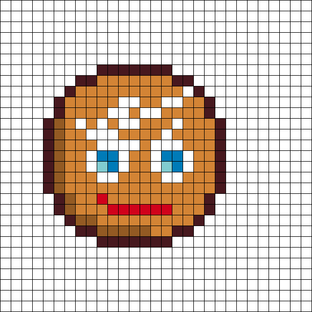 Gingerbrave Head Perler Bead Pattern | Bead Sprites | Misc Fuse Bead ...