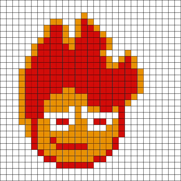 Fire Spirit's Head Perler Bead Pattern | Bead Sprites | Misc Fuse Bead ...