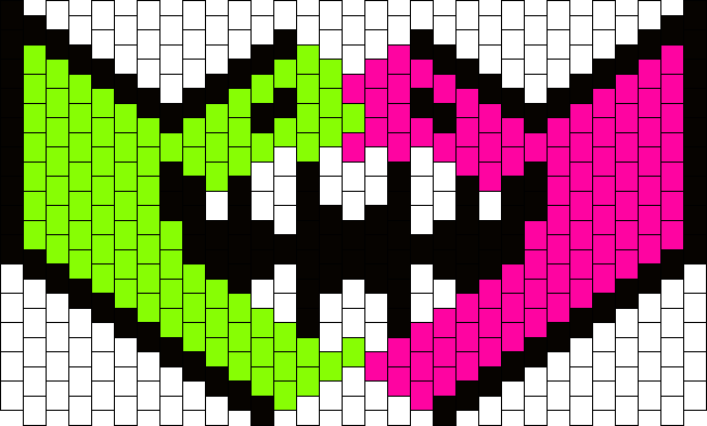 Green And Pink Monster Mask Pony Bead Patterns | Misc Kandi Patterns ...