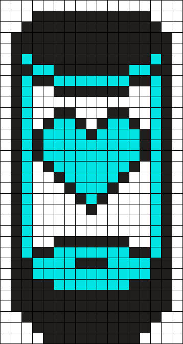 Undertale Teal Soul Perler Bead Pattern | Bead Sprites | Misc Fuse Bead ...