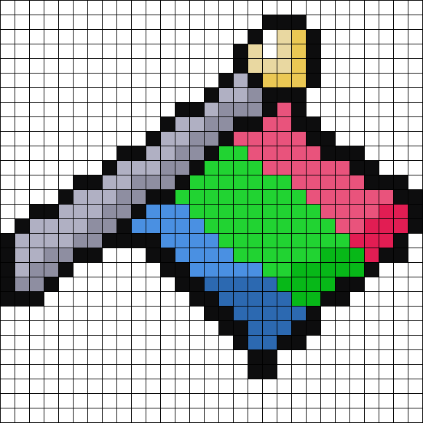 Polysexual Flag Perler Bead Pattern | Bead Sprites | Misc Fuse Bead ...