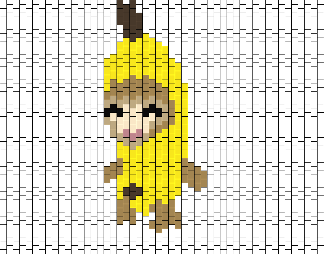 Banana Cat Charm Pony Bead Patterns | Misc Kandi Patterns for Kandi Cuffs