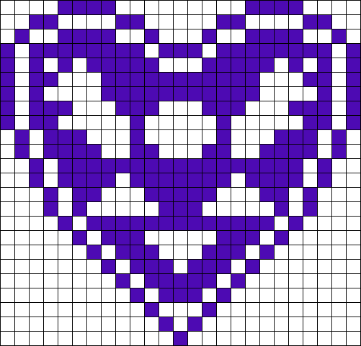 Deltarune / Delta Rune Symbol Heart | Perler Pattern | Purple White ...