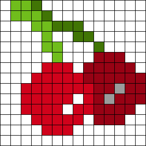 Small Cherry Perler Bead Pattern | Bead Sprites | Misc Fuse Bead Patterns