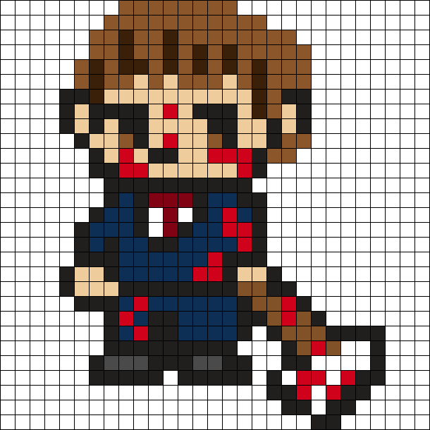 Chibi Patrick Bateman American Psycho Perler Bead Pattern | Bead ...