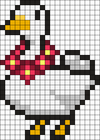 Festive Duck Perler Bead Pattern | Bead Sprites | Misc Fuse Bead Patterns