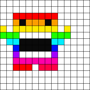 Rainbow Domo Perler Bead Pattern | Bead Sprites | Misc Fuse Bead Patterns