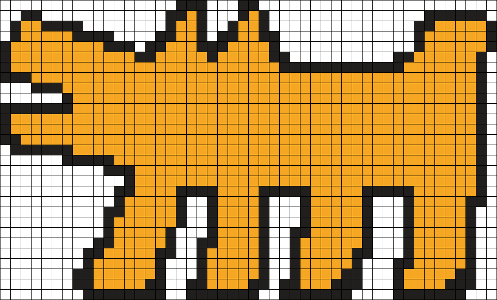 Keith Haring Barking Dog Perler Bead Pattern | Bead Sprites | Misc Fuse ...