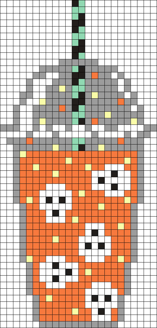 Halloween Starbucks Frap Coffee Drink Perler Bead Pattern | Bead ...