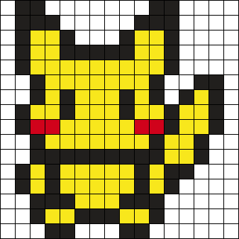 Pikachu Perler Bead Pattern | Bead Sprites | Misc Fuse Bead Patterns