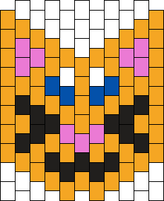 Orange Cat Charm Pony Bead Patterns | Misc Kandi Patterns for Kandi Cuffs
