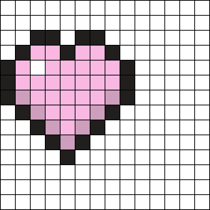 Pink Minecraft Heart Perler Bead Pattern | Bead Sprites | Misc Fuse ...