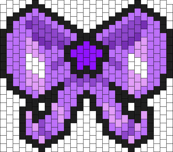 Purple Star Bow Pony Bead Patterns | Misc Kandi Patterns for Kandi Cuffs
