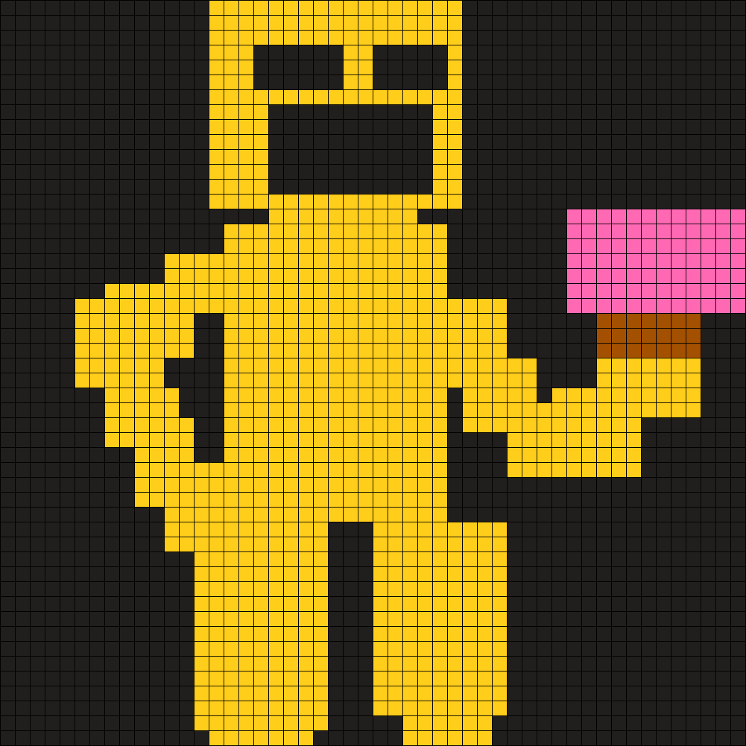 8 Bit Chica (FNaF 2 SAVE THEM Mini Game) Perler Bead Pattern | Bead ...