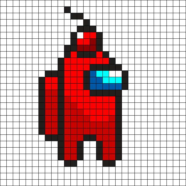 Among Us RED W Cherry Hat Perler Bead Pattern | Bead Sprites | Misc ...