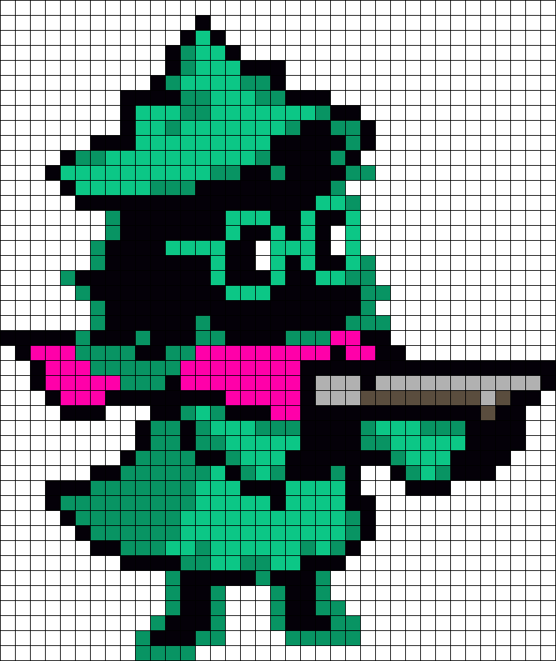 Ralsei With Gun Perler Bead Pattern | Bead Sprites | Misc Fuse Bead ...