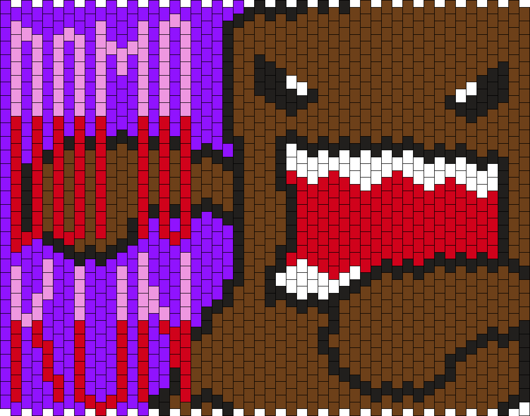 Domo-kun Panel Pony Bead Patterns | Misc Kandi Patterns for Kandi Cuffs