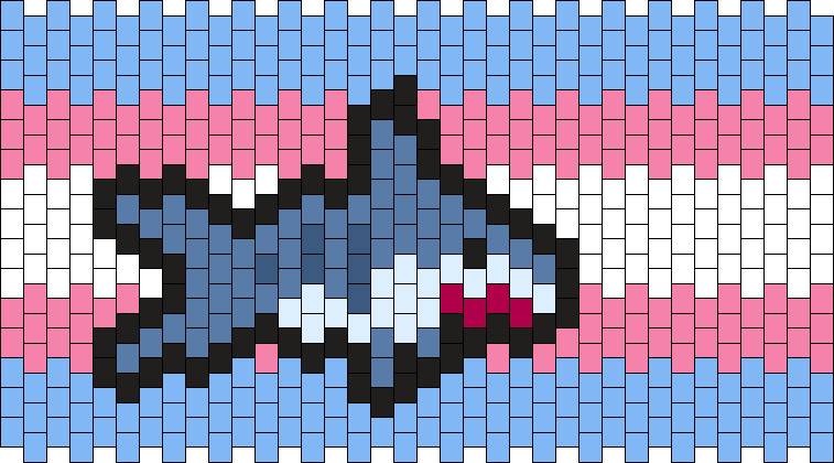 Trans Shark Pony Bead Patterns | Misc Kandi Patterns for Kandi Cuffs