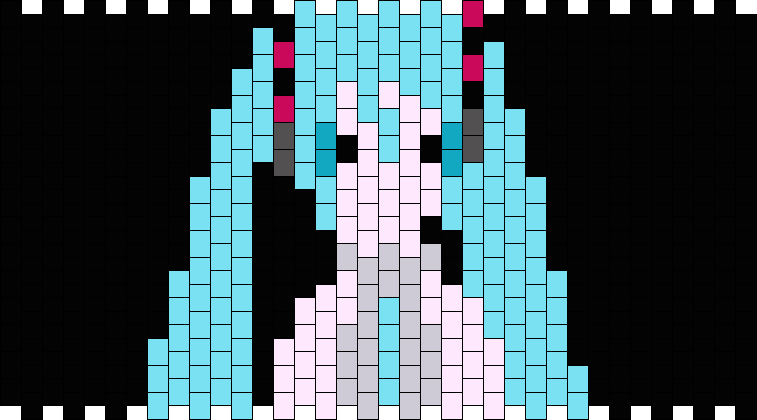 Hatsune Miku Kandi Panel (For @ F1nl3yy) Pony Bead Patterns | Misc ...