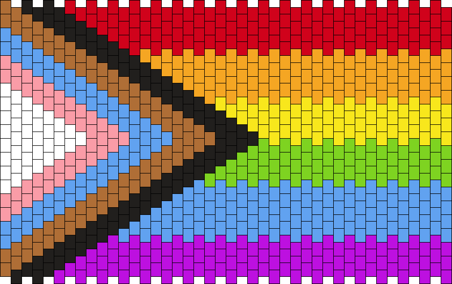 Pride Flag #1 Pony Bead Patterns | Misc Kandi Patterns for Kandi Cuffs
