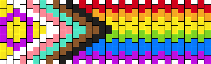 Progress Pride Pony Bead Patterns | Misc Kandi Patterns for Kandi Cuffs