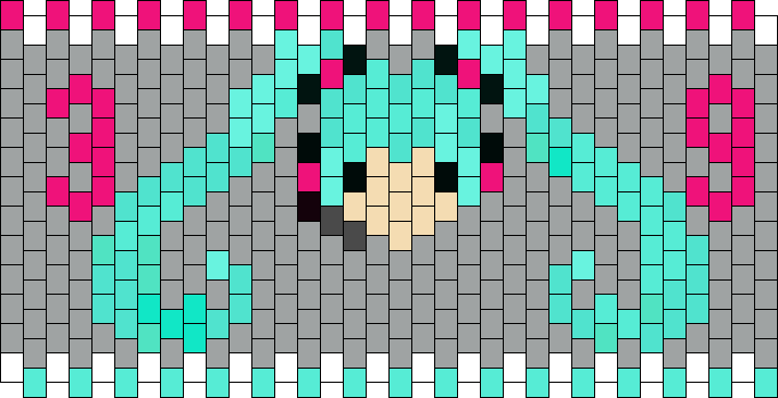 Hatsune Miku Cuff - ! Pony Bead Patterns | Misc Kandi Patterns for ...
