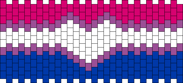 Bisexual Hollow Heart Cuff Pony Bead Patterns | Misc Kandi Patterns for ...