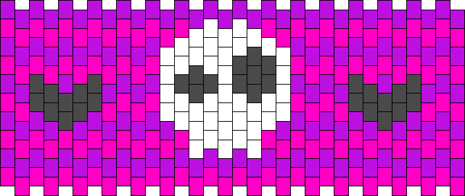 Skull Bats Cuff Pony Bead Patterns | Misc Kandi Patterns for Kandi Cuffs