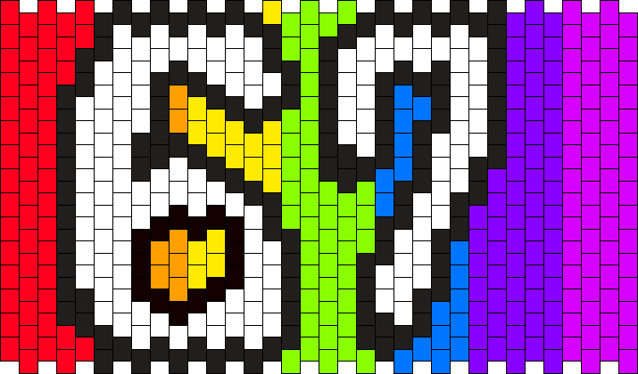 Rainbow 67 Cuff :3 Pony Bead Patterns | Misc Kandi Patterns for Kandi Cuffs