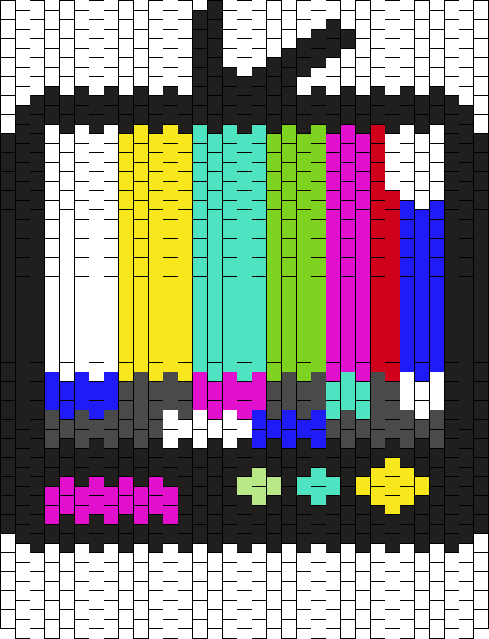 CRT Glitch TV Bag Panel (Front) Pony Bead Patterns | Misc Kandi ...