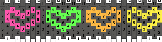 Neon And Black Emo Hearts Pony Bead Patterns | Simple Kandi Patterns ...