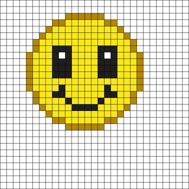 Smiley Face Perler Bead Pattern | Bead Sprites | Simple Fuse Bead Patterns
