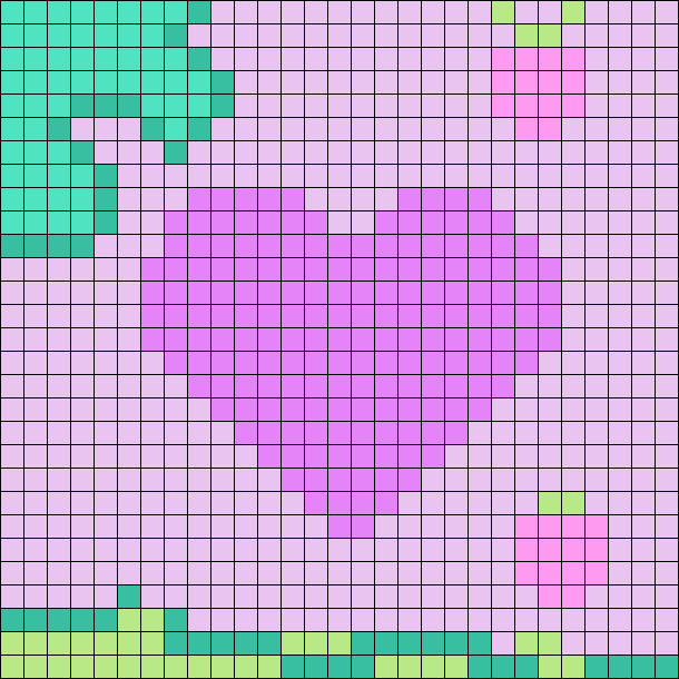 Heart With Strawberries And Ink Perler Bead Pattern | Bead Sprites ...