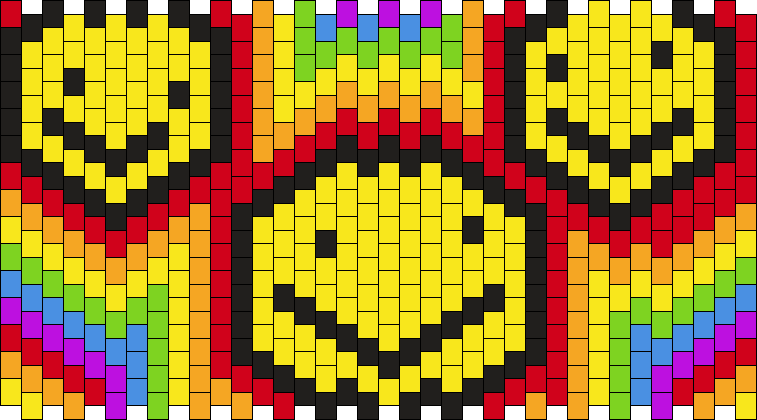 Smiley Face Rainbow Pony Bead Patterns | Simple Kandi Patterns for ...