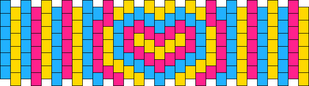 Pan Heart Cuff Pony Bead Patterns | Simple Kandi Patterns for Kandi Cuffs