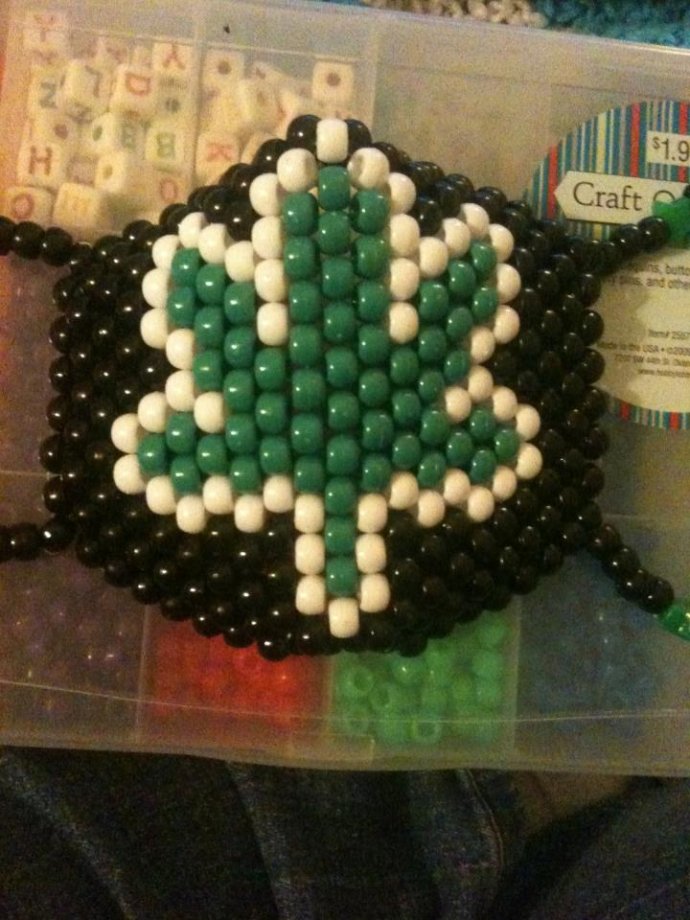 Weed Leaf Mask by bl00dF34ST - Kandi Photos on Kandi Patterns