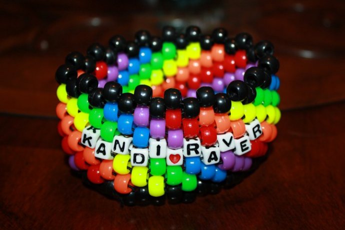 Rainbow Kandi Raver Cuff by deepfriedcrack - Kandi Photos on Kandi Patterns