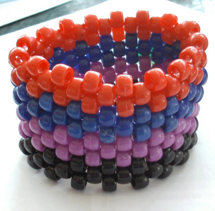 Striped Kandi Cuff by EvilBunnykat - Kandi Photos on Kandi Patterns