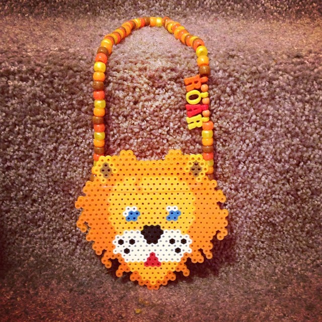 Lion Perler Necklace by ZealKandi - Kandi Photos on Kandi Patterns