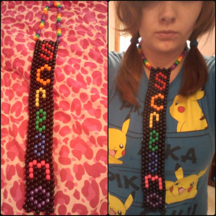 First kandi tie.. by RainbowKandiCat - Kandi Photos on Kandi Patterns