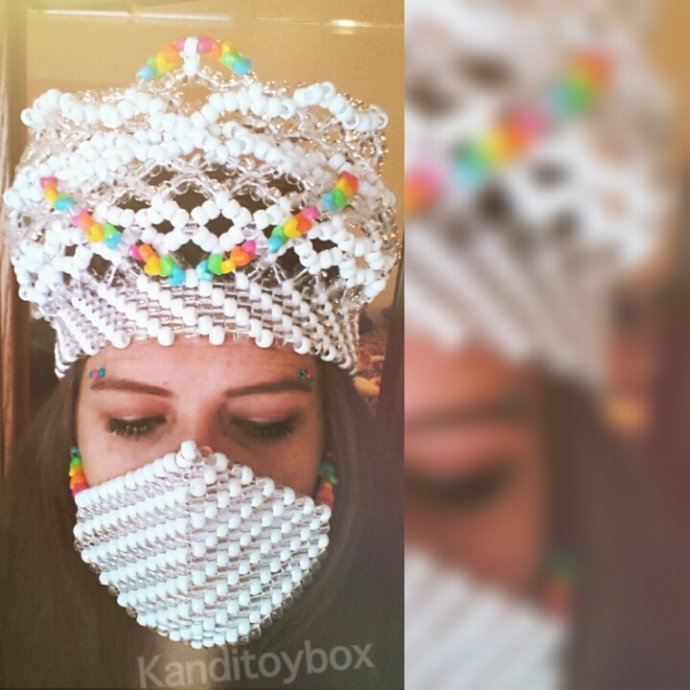 White and rainbow kandi crown by KandiToYBoX - Kandi Photos on Kandi ...